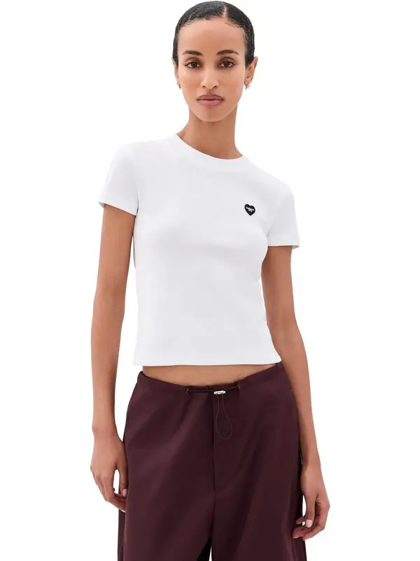 Carhartt Work In Progress Small Heart Patch T-shirt - White/black