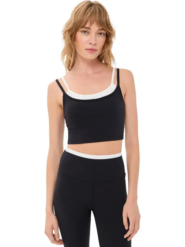 Terez Flex Active Ribbed Layered Tank - Black