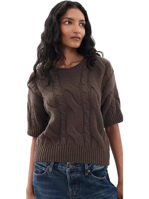 Splendid Rhiannon Cable Knit Sweater - Java