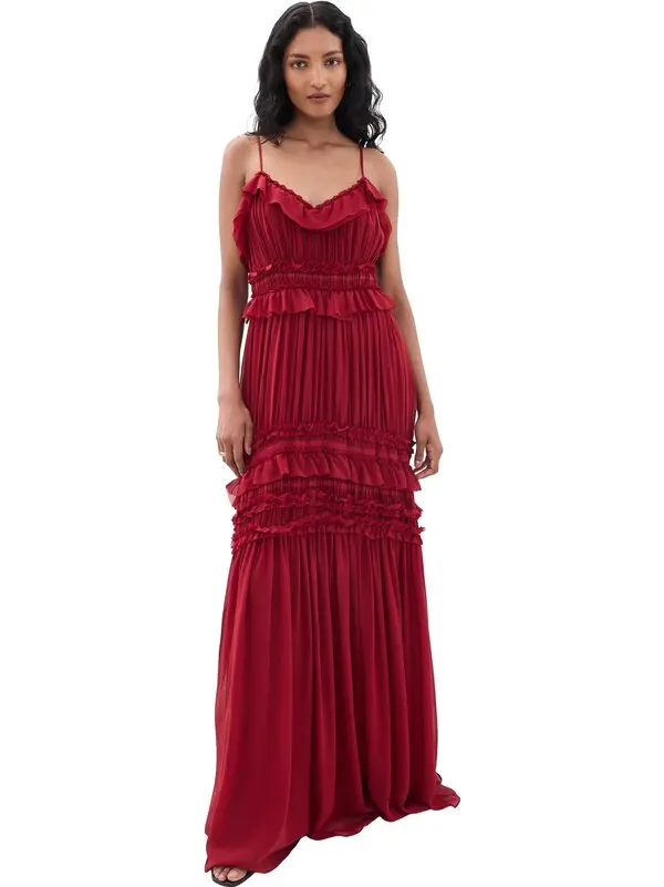 Ulla Johnson Dorothea Sleeveless Silk Gown - Cerise