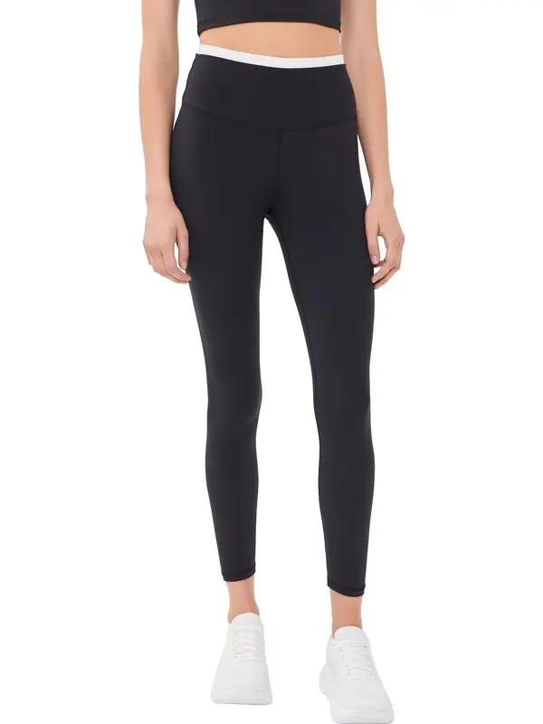 Terez Flex Active Ribbed Layered Leggings - Black