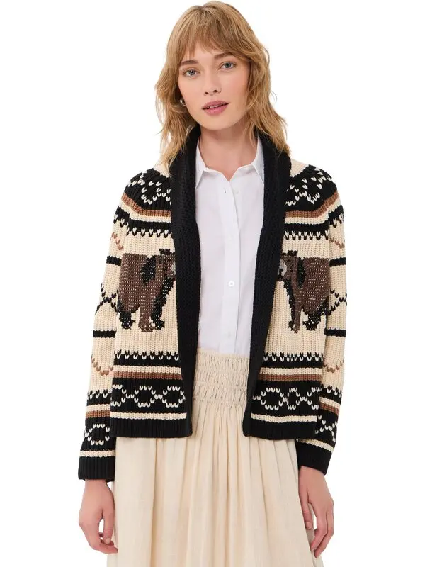 The Great. The Bear Lodge Cardigan - Black
