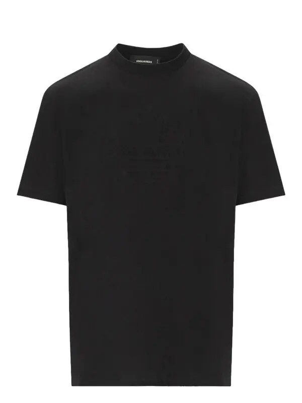 Dsquared2 Logo Embossed Crewneck T-shirt - Black