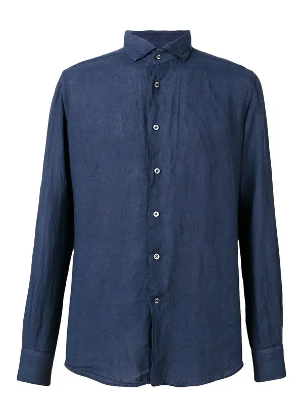 GLANSHIRT Slim Fit Long Sleeve Shirt - Blue