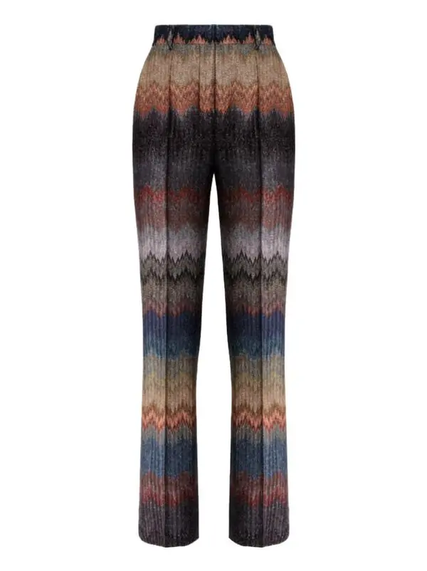 Missoni Trumpet Pants In Snake Pattern Knit - Blue