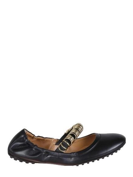 TOD'S Metallic Rings Ballerinas - Black