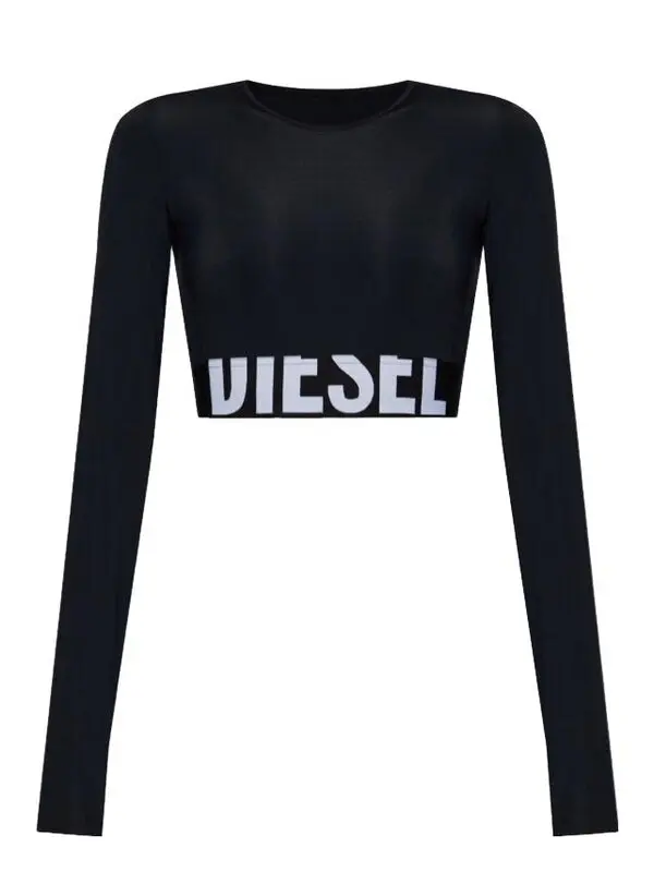 DIESEL® Melissa-d-pop Cropped Long Sleeve Top - Black