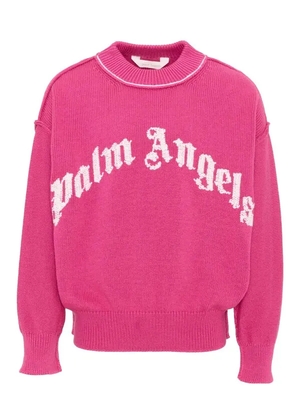 Palm Angels Logo Knitwear - Fuchsia