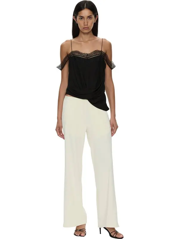 Christopher Esber Bias Crepe Wide Leg Trousers - Cream