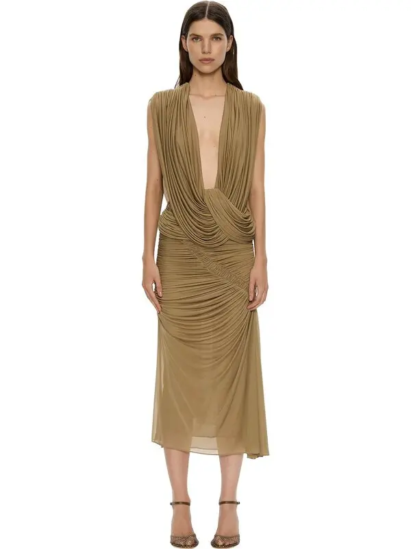 Christopher Esber Orion Midi Skirt - Khaki