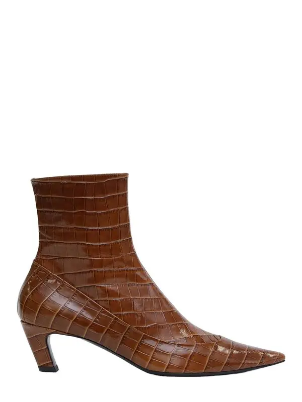 Christopher Esber Corte Embossed Ankle Boot - Cognac