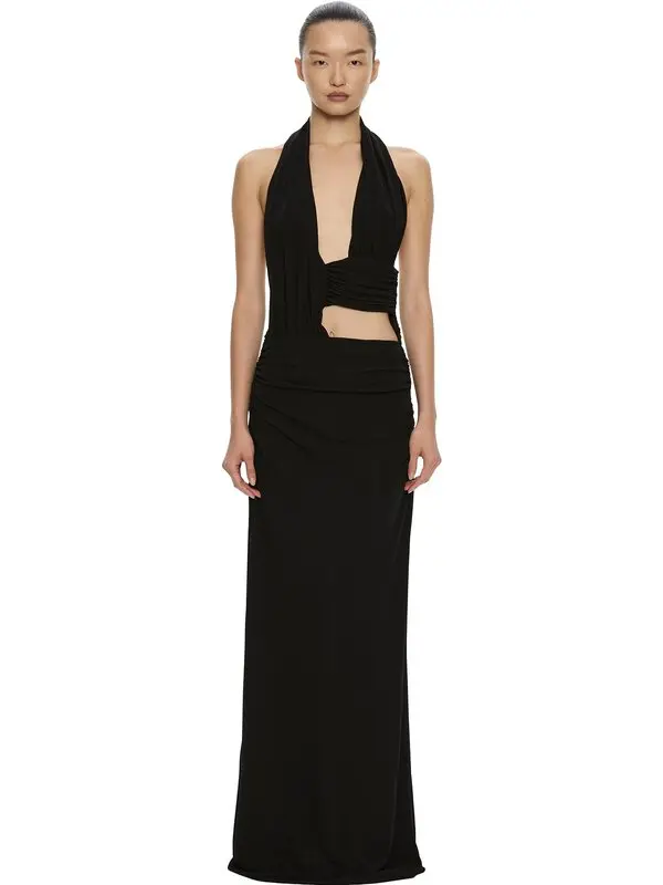 Christopher Esber Draped Cummerbund Jersey Dress - Black