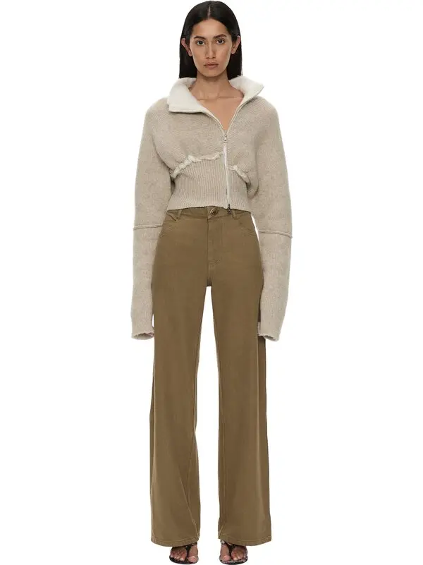 Christopher Esber Relaxed Fit Wide-leg Denim Jeans - Khaki
