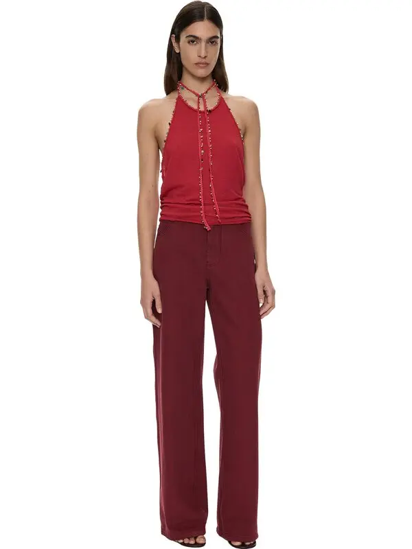 Christopher Esber Relaxed Wide-leg Jeans - Wine