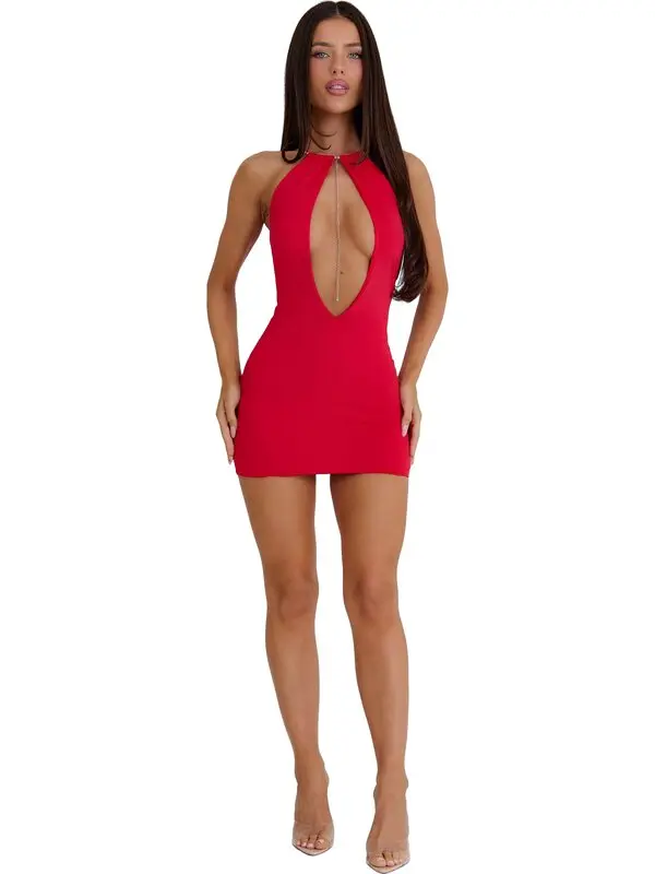 OUTCAST Polyxena Mini Dress - Red