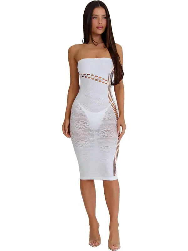 OUTCAST Jemimah Midi Dress - White
