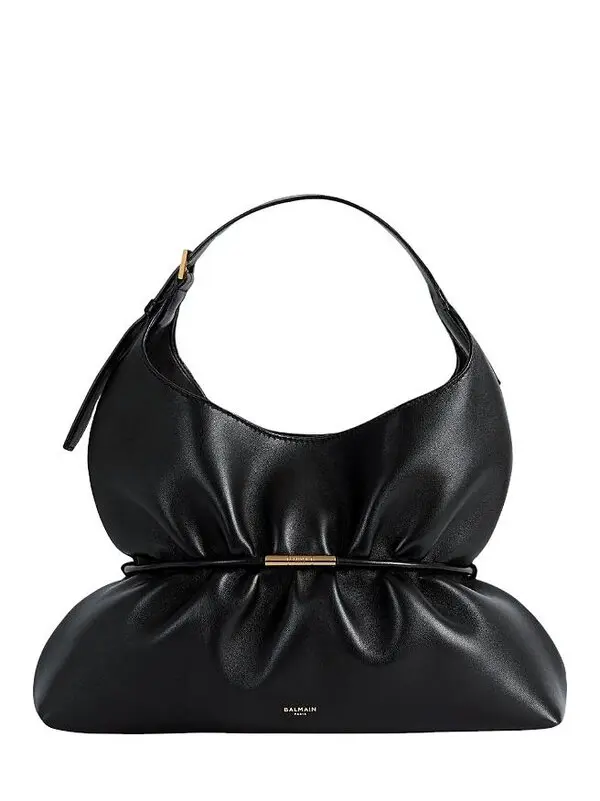 Balmain Sphynx Medium Bag In Smooth Leather - Black