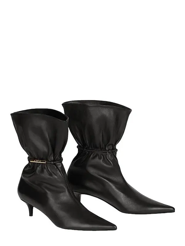 Balmain Sphynx Leather Ankle Boots - Black
