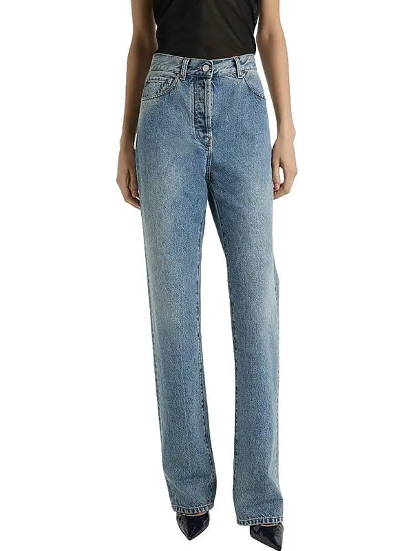 Balmain Straight-leg Faded Denim Jeans - Blue