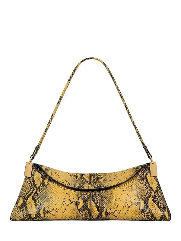 Balmain Python-effect Leather Small Bag - Yellow