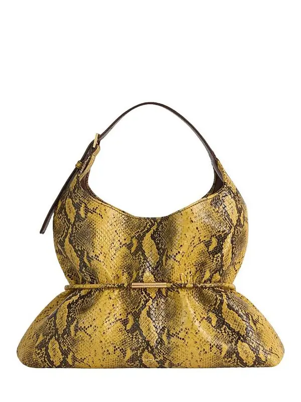 Balmain Sphynx Medium Bag In Python-effect Leather - Yellow