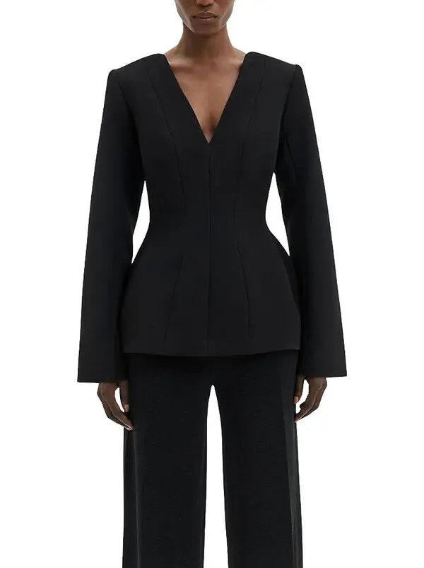 MALINA Ninni Cut-out Shoulder Hourglass Top - Black