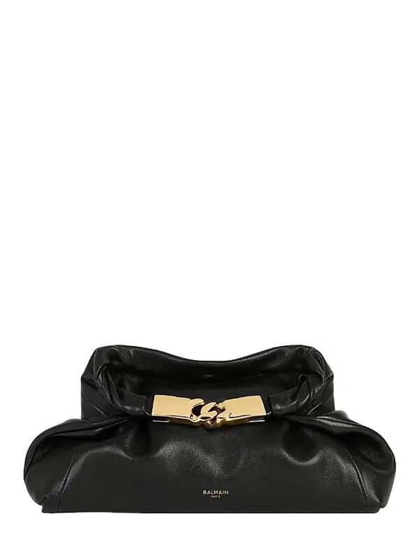 Balmain Dinner At 8 Small Smooth Leather Bag - Black
