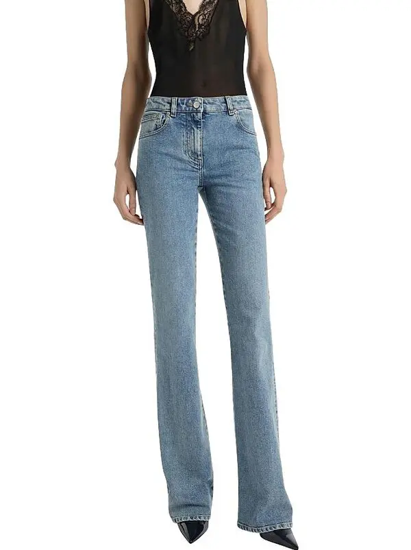 Balmain Bootcut Faded Denim Jeans - Blue