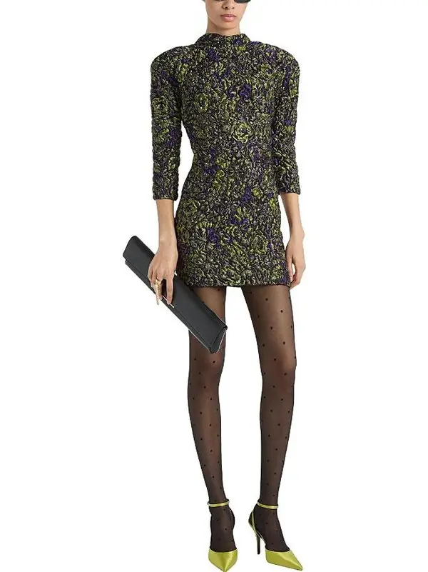 Balmain Cloque Jacquard Dress - Green