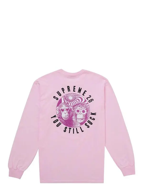 Supreme You Still S**k Long Sleeve Tee Shirt - Light Pink