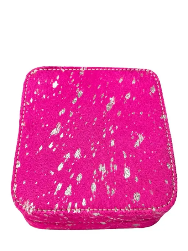 BELLA SOUL Pink And Silver Cowhide Jewelry Box - Pink/silver