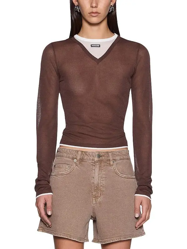 Ksubi Sott Layered Long Sleeve Top - Brown