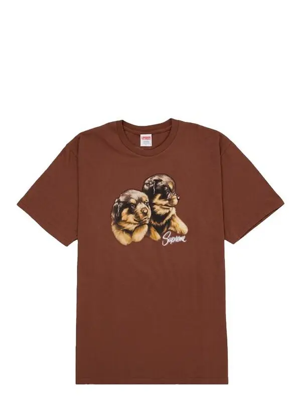 Supreme Puppies Tee Shirt - Brown