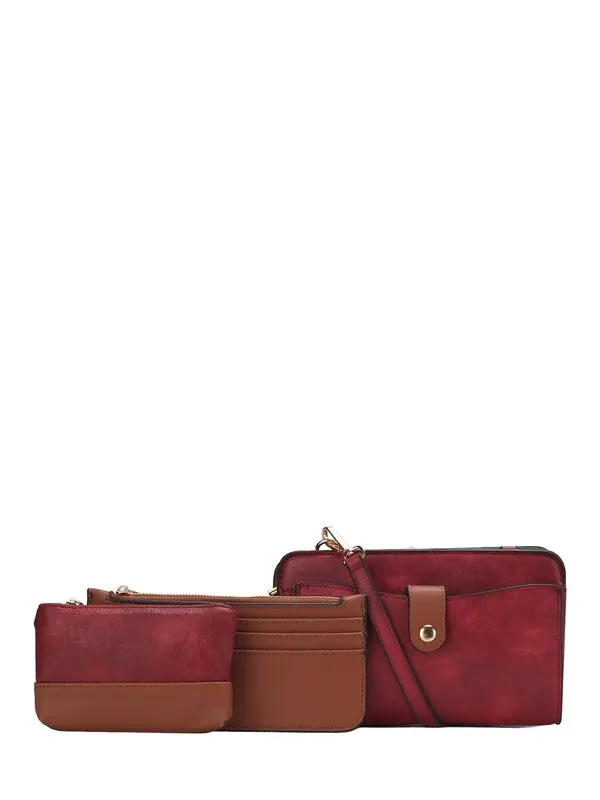 MKF COLLECTION - J'OMOR Muriel Crossbody Bag & Card Holder Set - Red