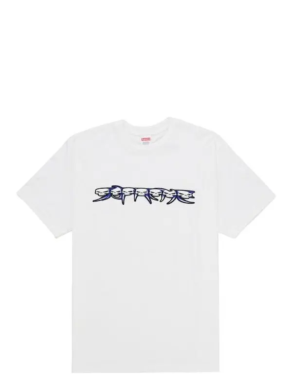 Supreme Skulls Spellout Tee Shirt - White