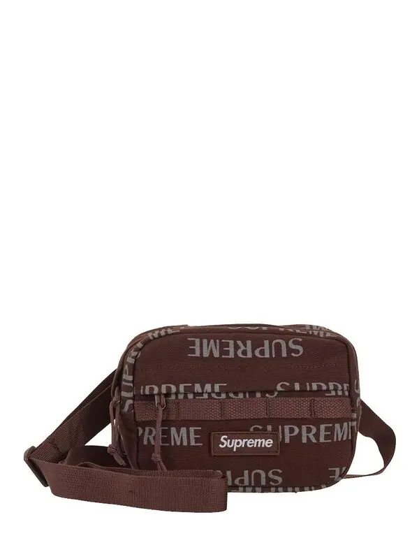 Supreme Mini Shoulder Bag With All-over Logo Print - Brown