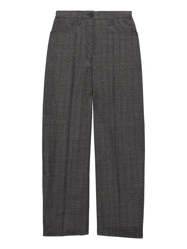 Prada Mouliné Wool Pants - Black