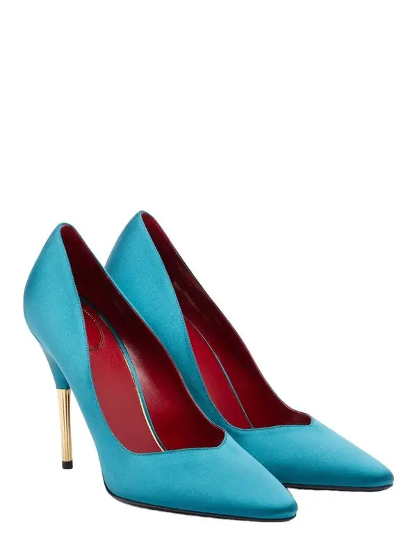 Valentino Garavani Enigme Satin Pumps - Blue