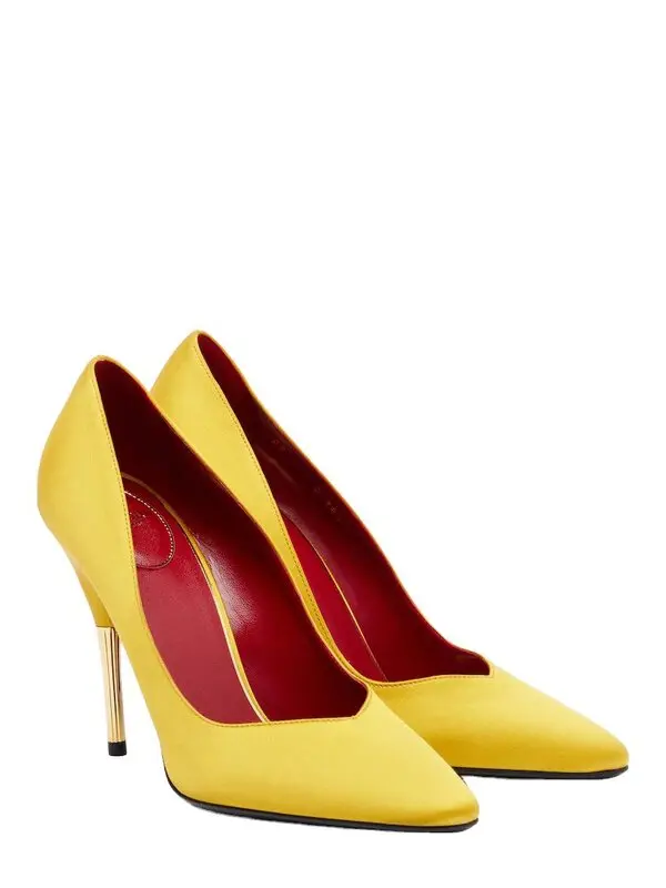 Valentino Garavani Enigme Satin Pumps - Yellow