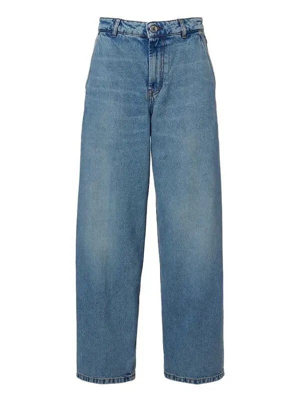AMI Paris Mid-rise Wide-leg Jeans In Bleu Used - Blue