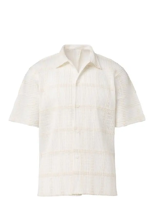 Issey Miyake Homme Plissé Lace Grid Pleats Pleated Shirt - White