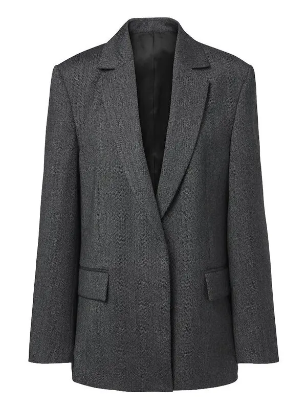 TOTEME Herringbone Wool Blazer - Grey