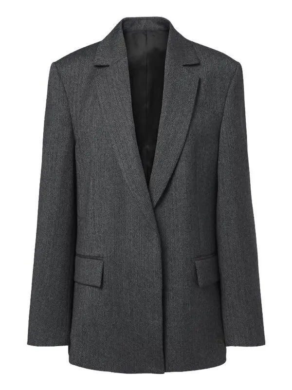 TOTEME Herringbone Wool Blazer - Grey
