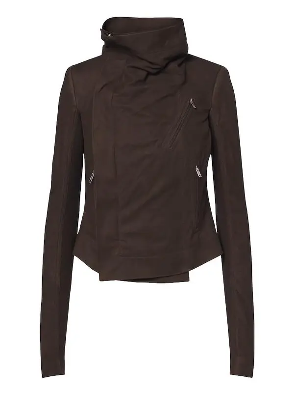 Rick Owens Classic Biker Suede Jacket - Brown