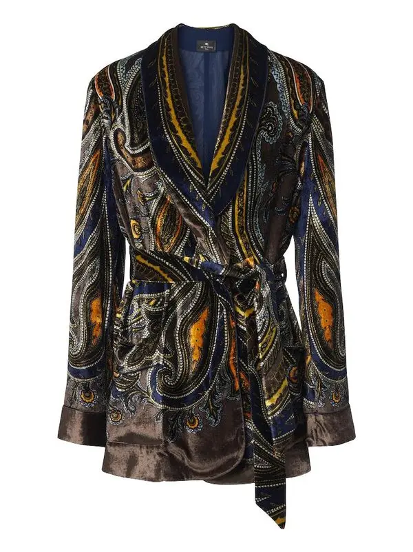 Etro Paisley Velvet Wrap Blazer - Multicoloured
