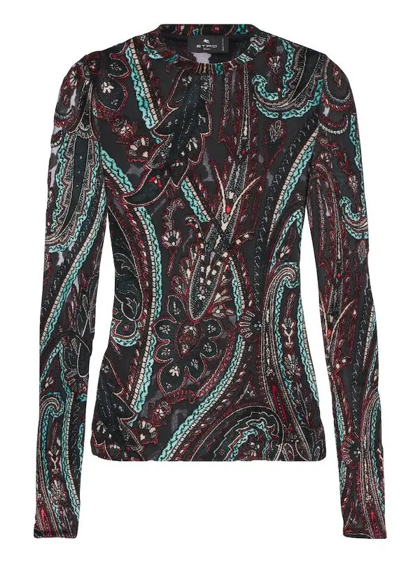 Etro Patch-appliqué Paisley Top - Multicoloured