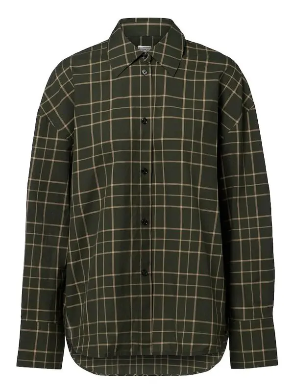 TOTEME Checked Cotton Shirt - Green