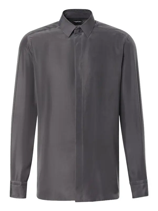 TOM FORD Enzyme Silk Twill Shirt - Grey