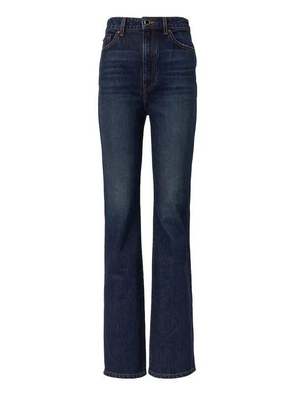 Khaite Danielle Straight Jeans In Lansing - Blue