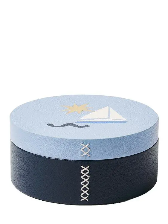 Jonathan Adler Large Leather Box - Blue